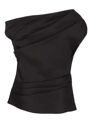 SELF-PORTRAIT Taffeta Draped Top