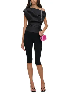 SELF-PORTRAIT Taffeta Draped Top