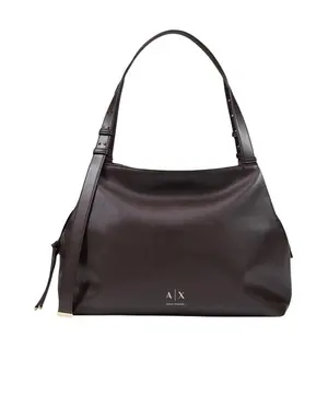 Armani Exchange Shoulder Bag In Technical Fabric - Black