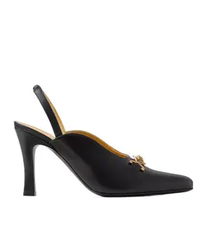 Versace Marisa Leather Slingbacks 90 Mm