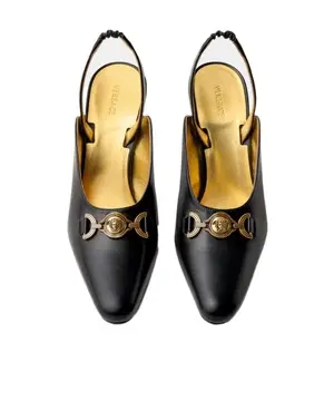 Versace Marisa Leather Slingbacks 90 Mm