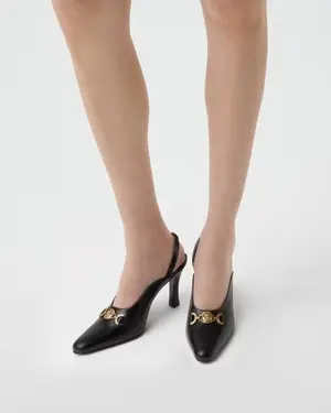 Versace Marisa Leather Slingbacks 90 Mm