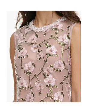 SELF-PORTRAIT Floral Sequin Embellished Mini Dress