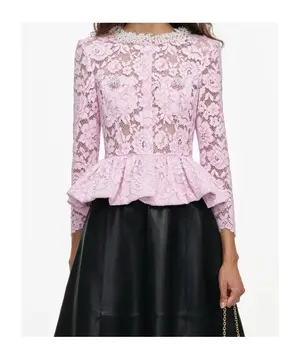 SELF-PORTRAIT Lace Peplum Top