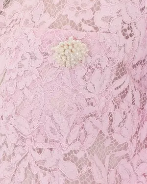 SELF-PORTRAIT Lace Peplum Top - Pink