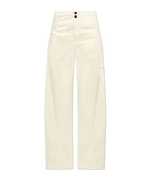SELF-PORTRAIT Denim Pocket Trousers - Cream