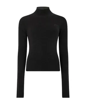 GANNI Fitted High-neck Knitted Sweater