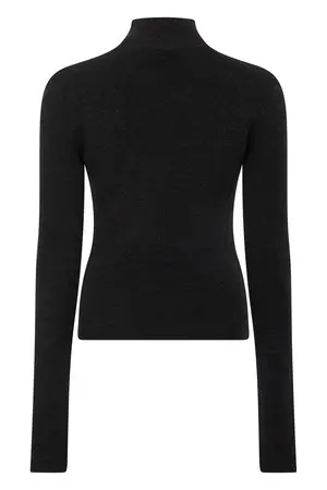GANNI Fitted High-neck Knitted Sweater