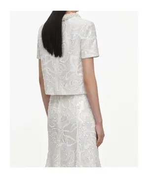 SELF-PORTRAIT Sequin Lace Top