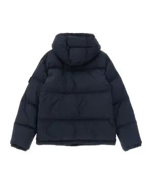 Stone Island Quilted Cotton Jacket With Logo Patch