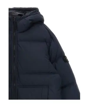 Stone Island Quilted Cotton Jacket With Logo Patch