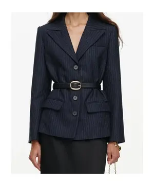 SELF-PORTRAIT Tailored Blazer Satin Midi Dress