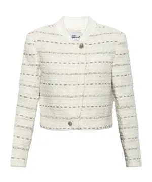SELF-PORTRAIT Boucle Boxy Jacket - White