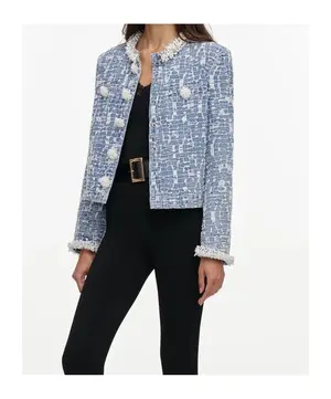 SELF-PORTRAIT Textured Denim Jacket