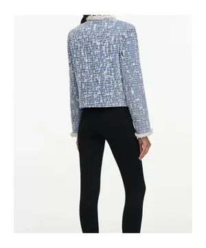 SELF-PORTRAIT Textured Denim Jacket