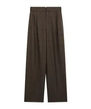 Loro Piana Straight Leg Plaid Trousers - Brown