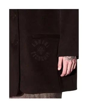 Armani Exchange Caban Coat In Wool Blend