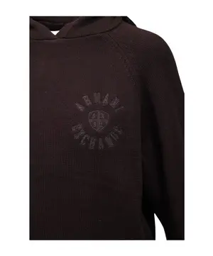Armani Exchange Long-sleeve Hooded Sweatshirt With Ribbed Details