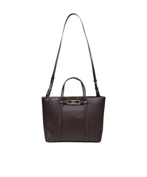 Armani Exchange Tote Bag With Dual Handles And Logo Plaque - Black