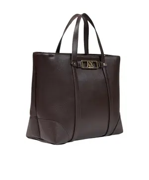 Armani Exchange Tote Bag With Dual Handles And Logo Plaque - Black