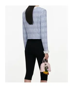 SELF-PORTRAIT Check Knit Beaded Jacket