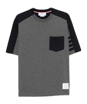 Thom Browne 4-bar Chest-pocket T-shirt - Medium Gray