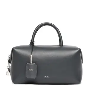 Max Mara Holdallm Leather Tote Bag - Medium Gray