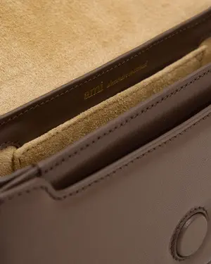 AMI Paris De Coeur Logo Detailed Crossbody Bag - Truffle