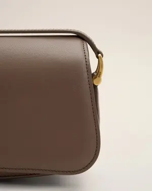AMI Paris De Coeur Logo Detailed Crossbody Bag - Truffle
