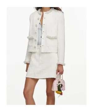 SELF-PORTRAIT Textured Denim Jacket