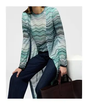 Missoni Long Chevron Open Cardigan