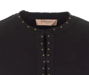 TWINSET Embellished Ribbed Knit Cardigan