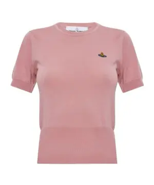 VIVIENNE WESTWOOD Bea Short Sleeve Knitted Top - Pink