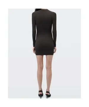 Alexander Wang Logo Long-sleeved Crewneck Mini Dress - No