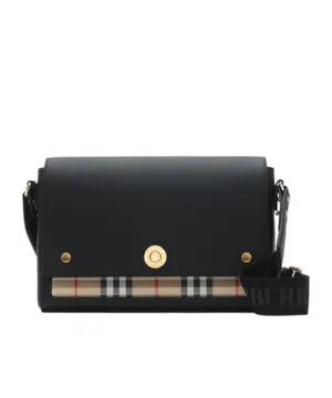 Burberry Check Crossbody Bag - Black