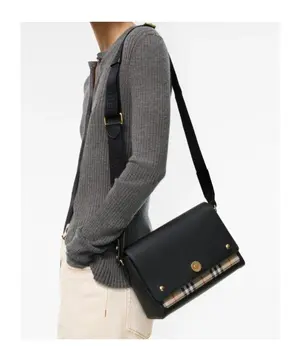 Burberry Check Crossbody Bag - Black