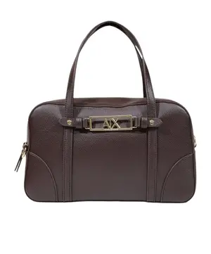 Armani Exchange Top Handle Bag With Structured Silhouette - Black