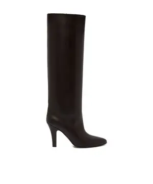 THE ROW Round-head Boots - Lacquer Brown