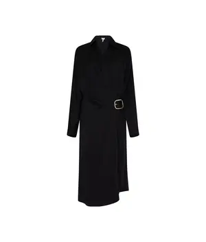 Loewe Lapel Long-sleeved Dress - Black