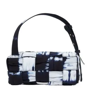 Bottega Veneta Tie-dye Woven Shoulder Bag - Black