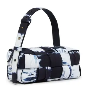Bottega Veneta Tie-dye Woven Shoulder Bag - Black