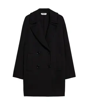 Max Mara Double-breasted Straight Hem Peacoat - Black