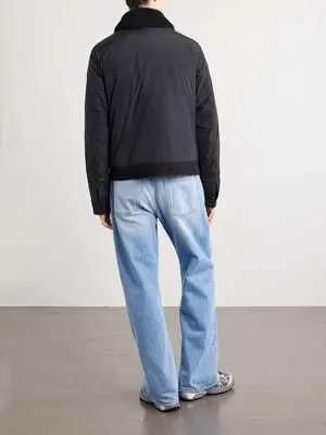 Moncler Zerique Shearling-trimmed Leather Jacket