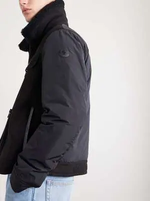 Moncler Zerique Shearling-trimmed Leather Jacket