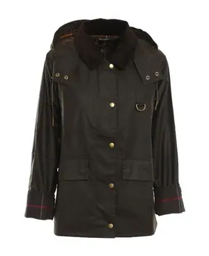 Barbour Avon Hooded Waxed Jacket - Black