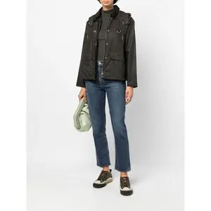 Barbour Avon Hooded Waxed Jacket - Black
