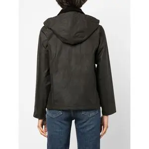 Barbour Avon Hooded Waxed Jacket - Black