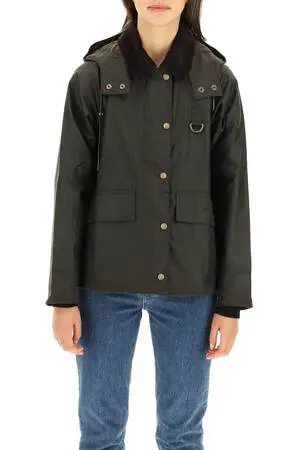 Barbour Avon Hooded Waxed Jacket - Black