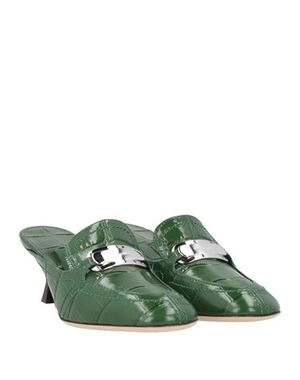 FERRAGAMO Calfskin Mules With Crocodile Print