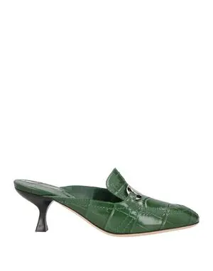 FERRAGAMO Calfskin Mules With Crocodile Print